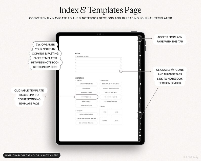 Digital Reading Journal, iPad Reading Planner, Reading Tracker ...