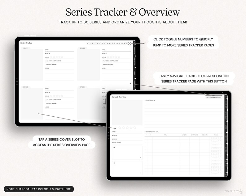 Digital Reading Journal, iPad Reading Planner, Reading Tracker ...