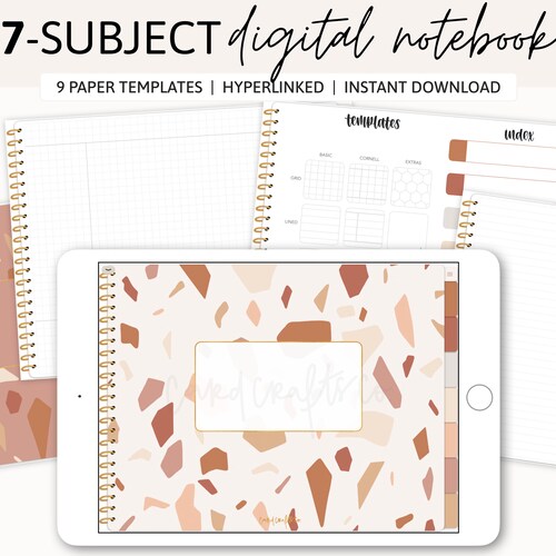 12 Tab Landscape Digital Notebook Hyperlinked PDF Lined - Etsy