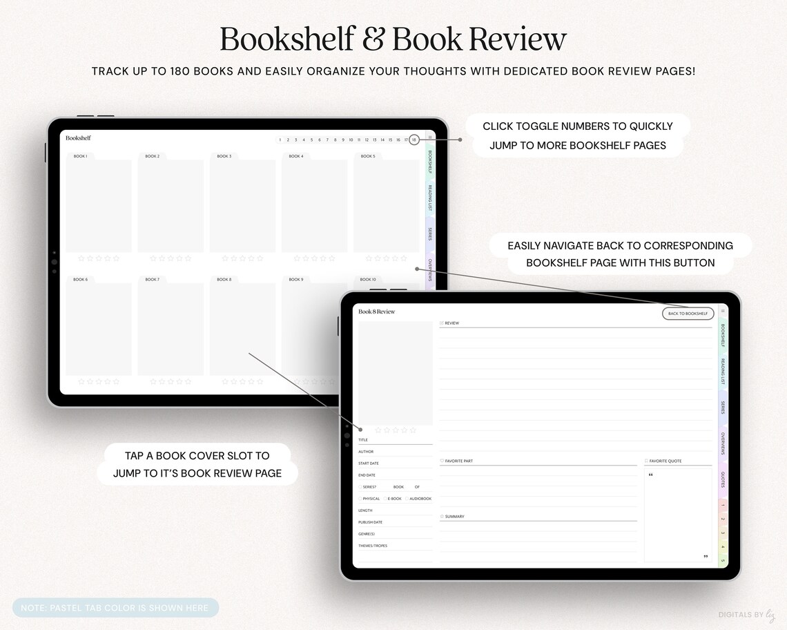 Digital Reading Journal, iPad Reading Planner, Reading Tracker ...