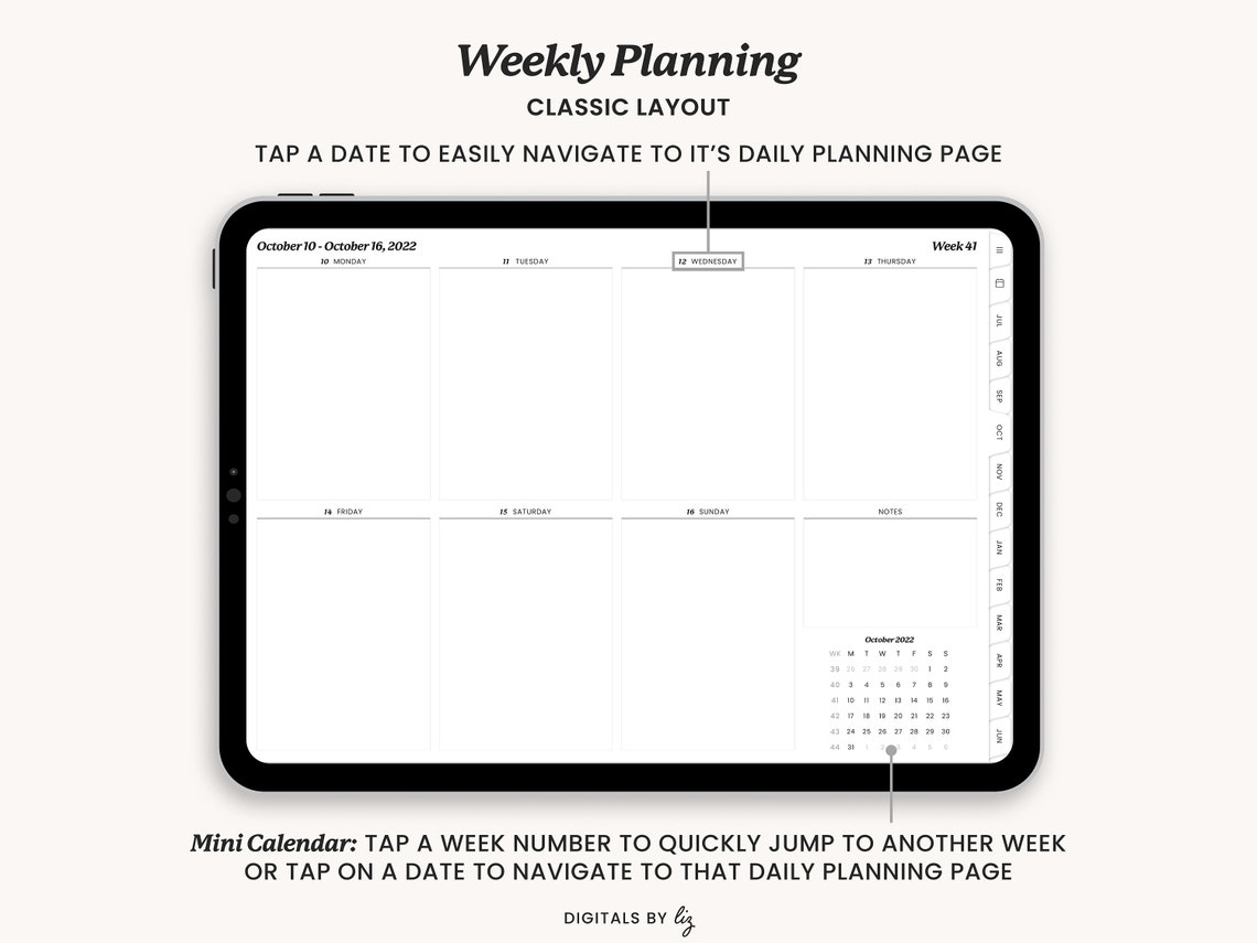 July 2022 June 2023 Hyperlinked Landscape Digital Planner - Etsy