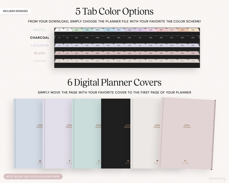2024 Digital Planner Dark Mode, Goodnotes Planner, Notability Planner ...