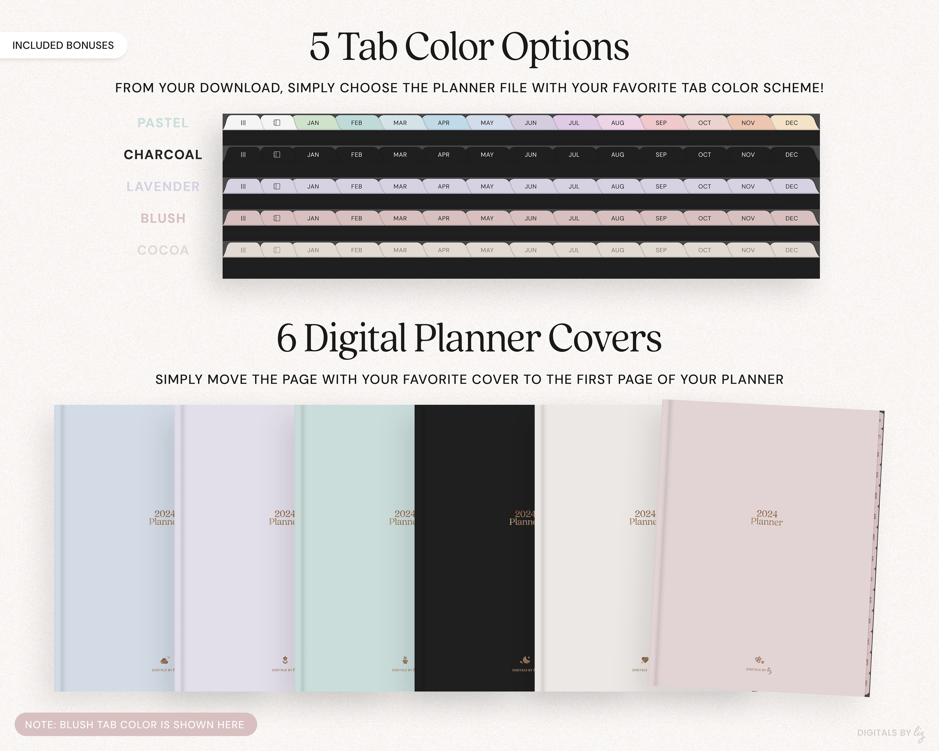 2024 Digital Planner Dark Mode, Goodnotes Planner, Notability Planner ...