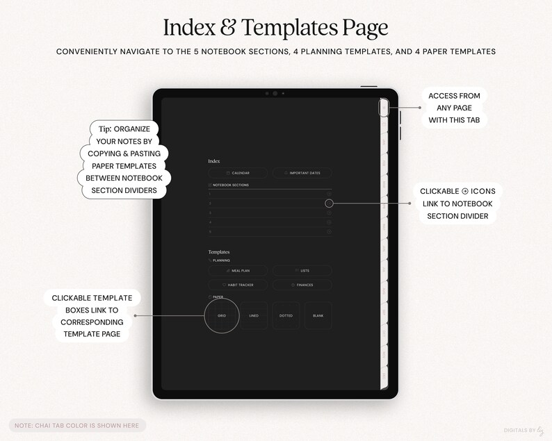 Undated Digital Planner Dark Mode, Goodnotes Planner, Notability ...