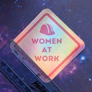 Sticker: "women at Work" Construction Site Sign --- Bar-b Barbara ...