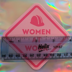 Sticker: "women at Work" Construction Site Sign --- Bar-b Barbara ...