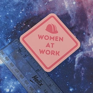 Sticker: "women at Work" Construction Site Sign --- Bar-b Barbara ...