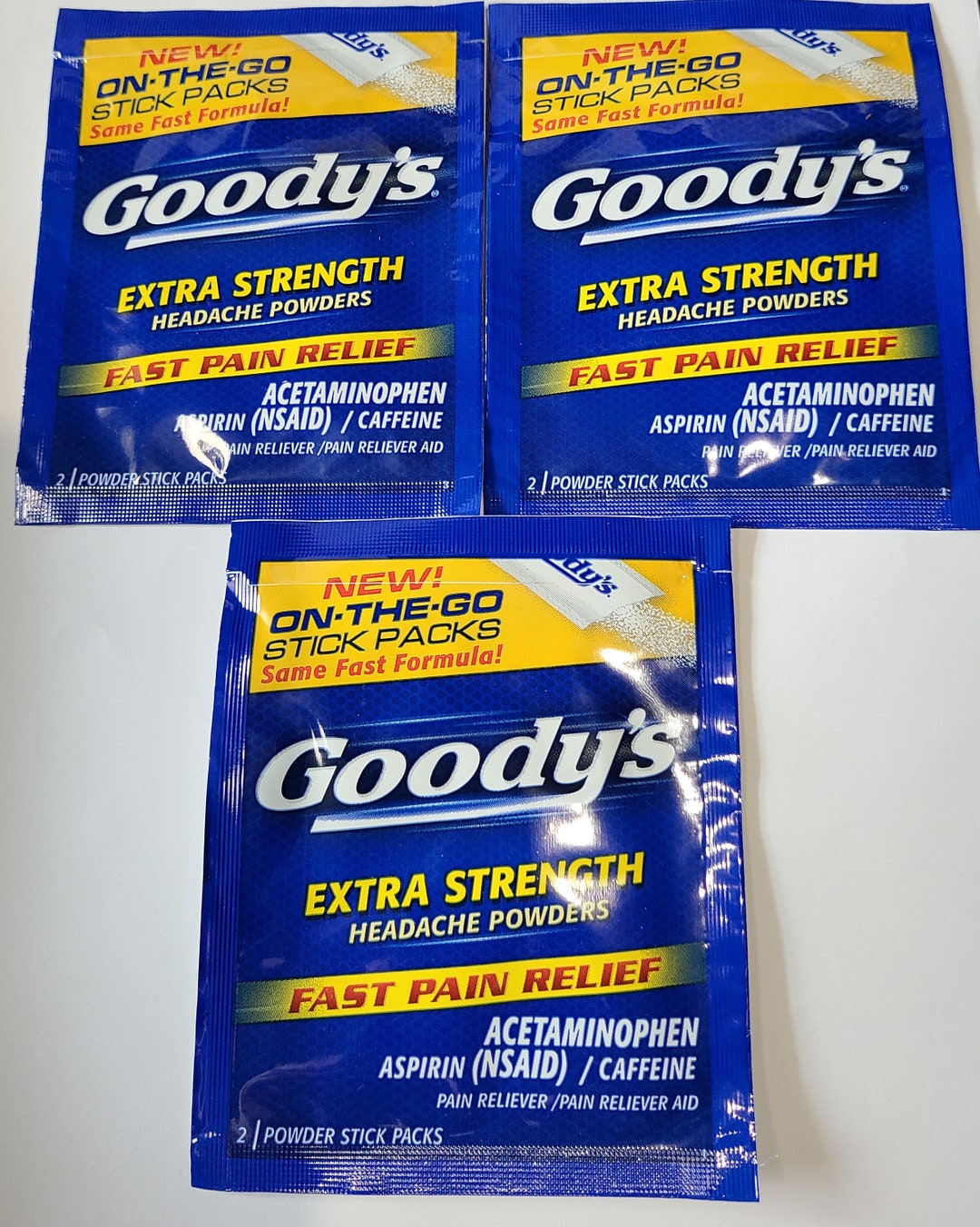 Goodys Powder Sampler Extra Strength Two Power Stick Packs 3-pack 6 ...