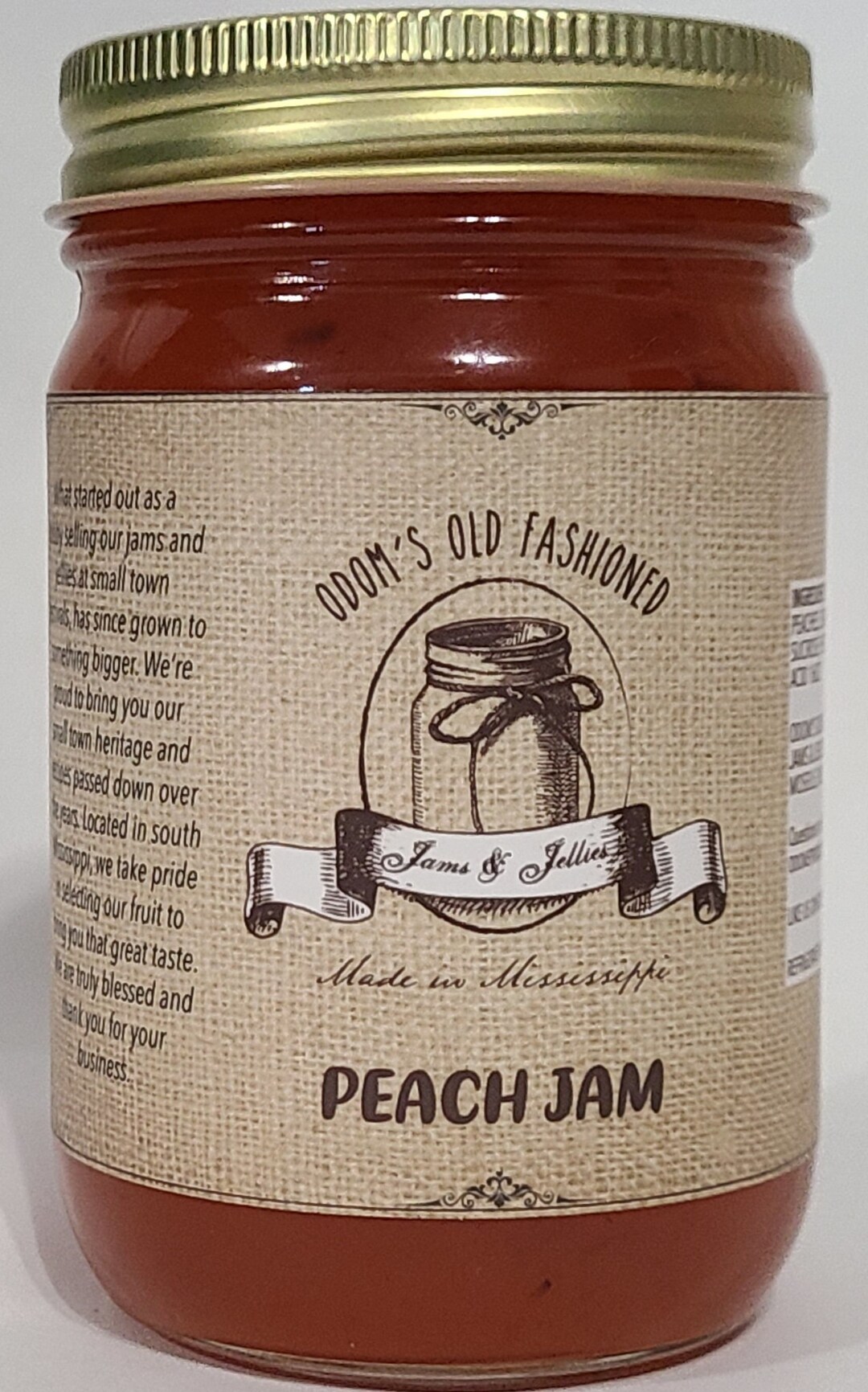 Peach Jam in Glass Jar 16 Oz Net Wt - Etsy