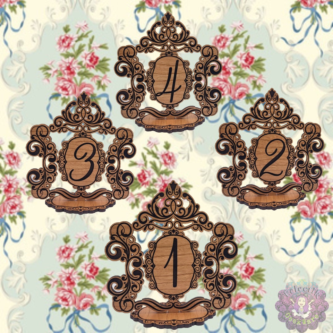 1800's Inspired Wooden Table Numbers - Ornate Wedding Centerpiece - Etsy