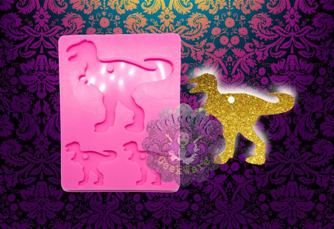 T-rex Family Keychain Mold Epoxy Resin Polymer Clay Silicone Mold (in ...
