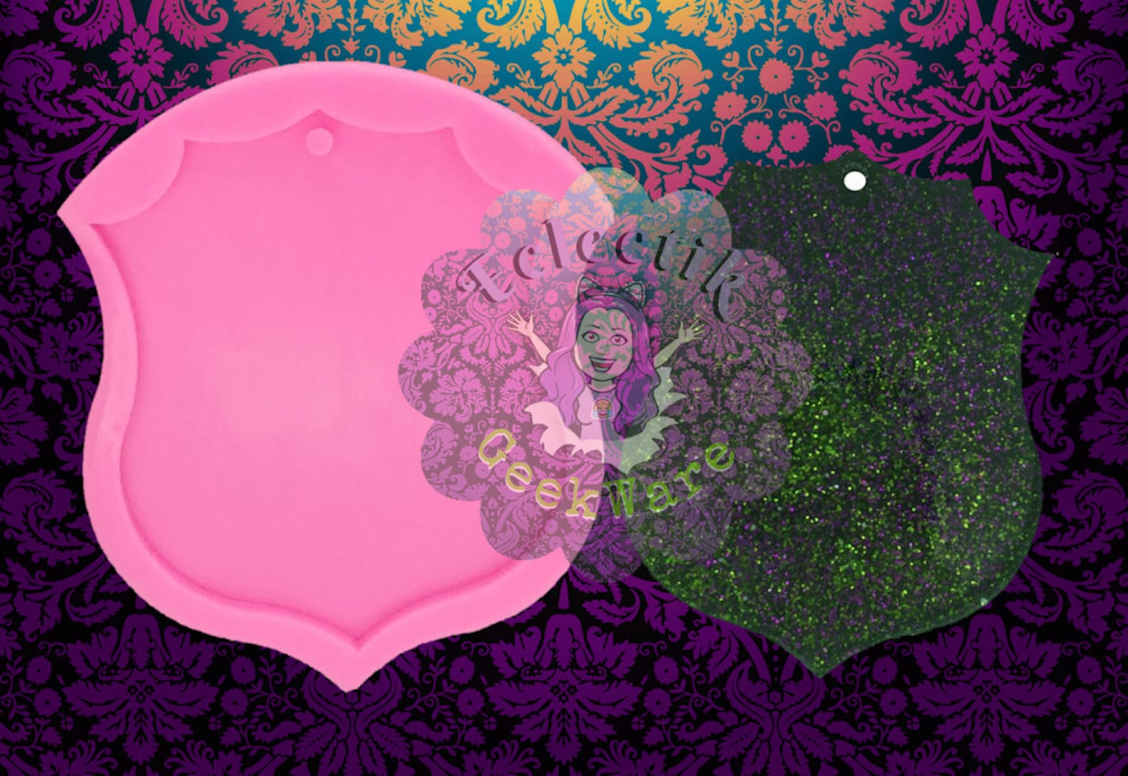 Police Badge Mold With Keychain Hole Epoxy Resin Polymer Clay Mold (in ...