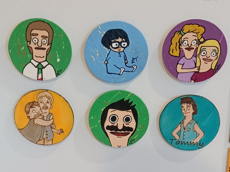 Imán de fan art de Bob's Burgers: Tommy, acuarela pirograbada - Etsy España
