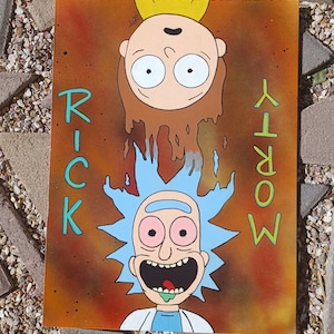 Trippy Rick and Morty 12x16 Canvas Board Painting. Rick and Morty ...