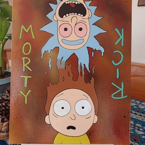 Trippy Rick and Morty 12x16 Canvas Board Painting. Rick and Morty ...