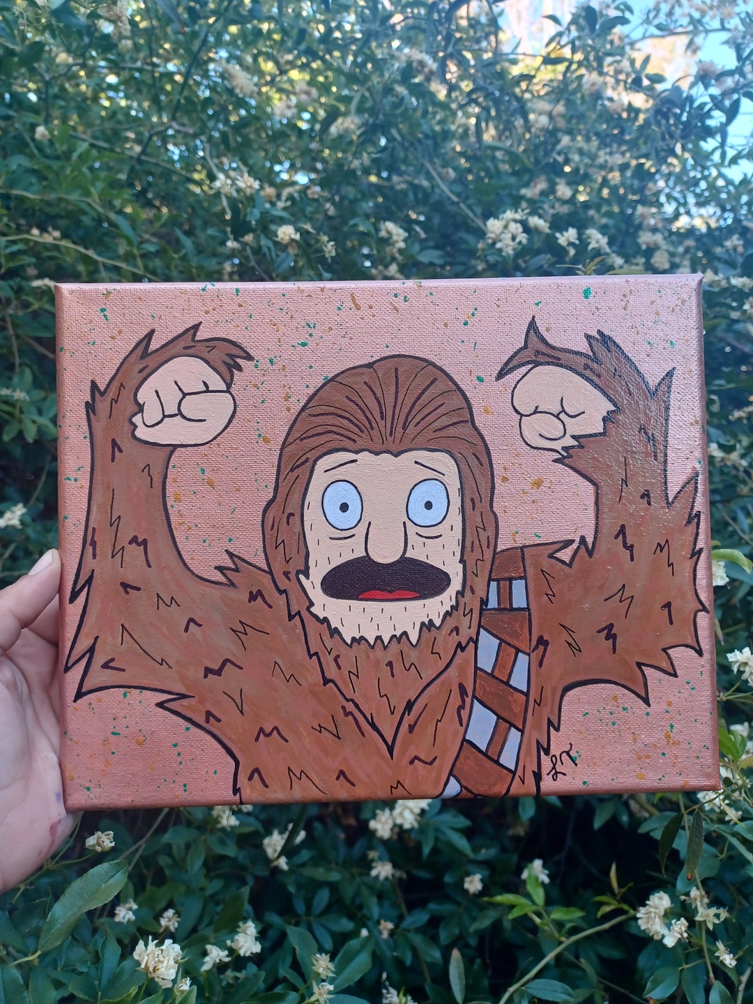 Teddy as Chewbacca Handpainted Canvas: Bob's Burgers Star Wars Fanart ...