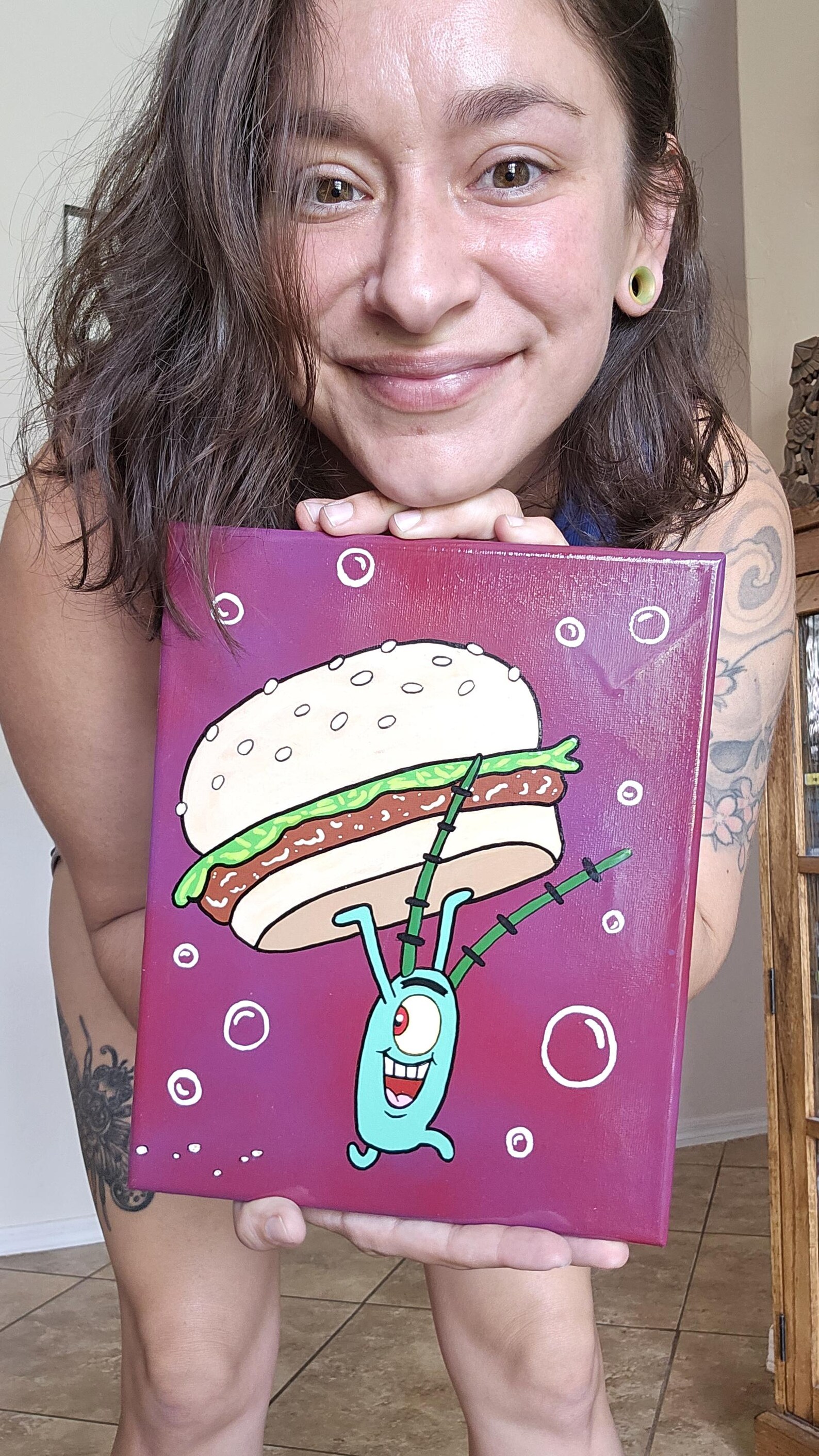 Burger Thief 8x10inch Handpainted Canvas. 90s Nostalgia Cartoon ...