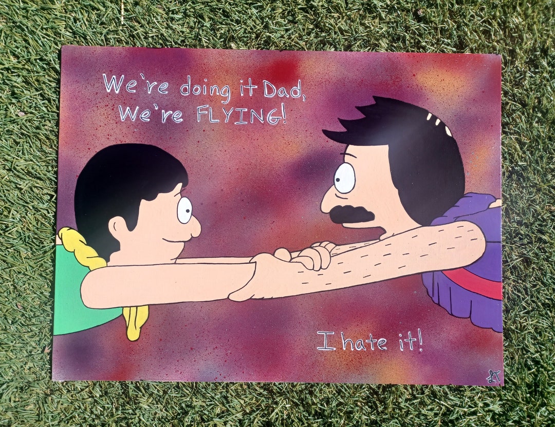 Bob and Gene Trapeze 12x16 Canvas Board Acrylic Painting. Bobs Burgers ...