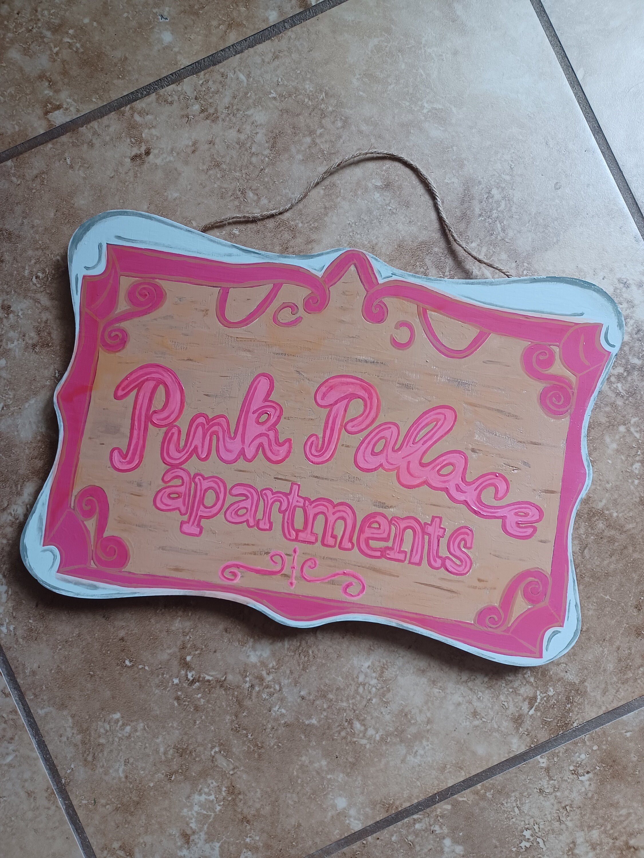 Pink Palace Sign: Coraline Inspired Acrylic Painting on Wood - Etsy