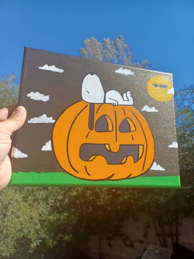 Spooky Snoopy 8x10 Peanuts Fanart. Charlie Browns Dog Snoopy. - Etsy