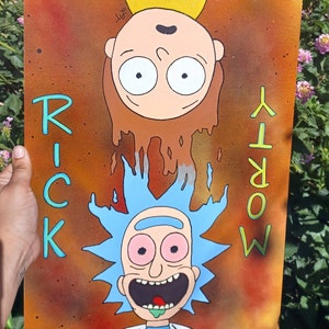 Trippy Rick and Morty 12x16 Canvas Board Painting. Rick and Morty ...