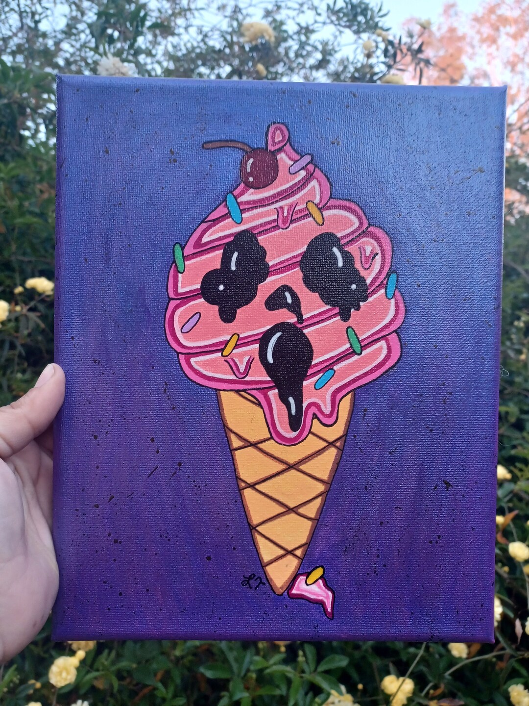 Ice Scream Cone. 8x10 Horror Art, Spooky Food. Ice Cream. Wall Art ...