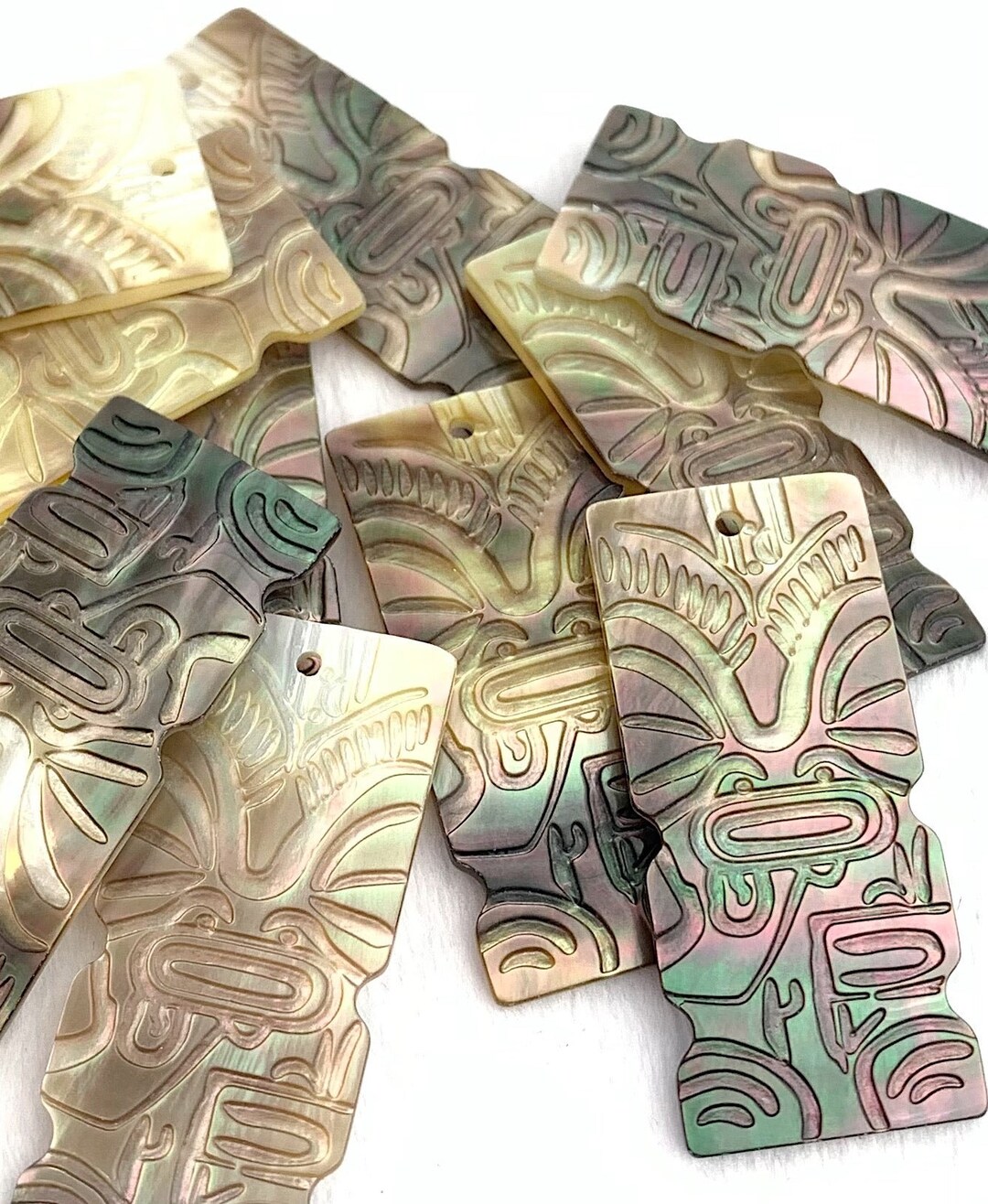 Mother of Pearl Tiki Head Charm Sku#m3495 - Etsy