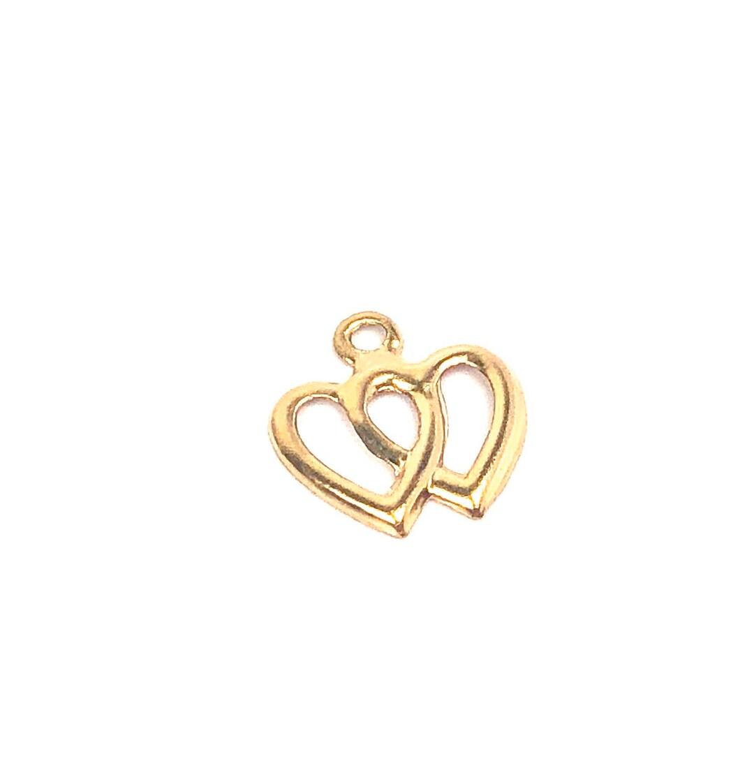 14KGF Cut Out Double Heart , 14K Gold Filled , Sku # 400C21 - Etsy