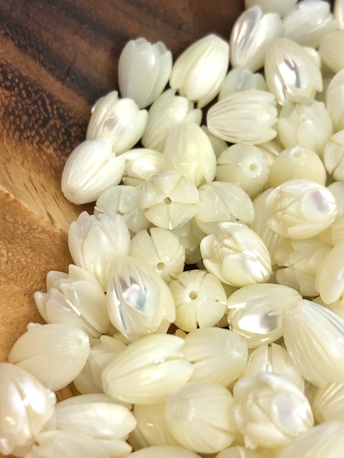 White South Sea Mother Of Pearl Pikake Beads SkuM520 | Etsy