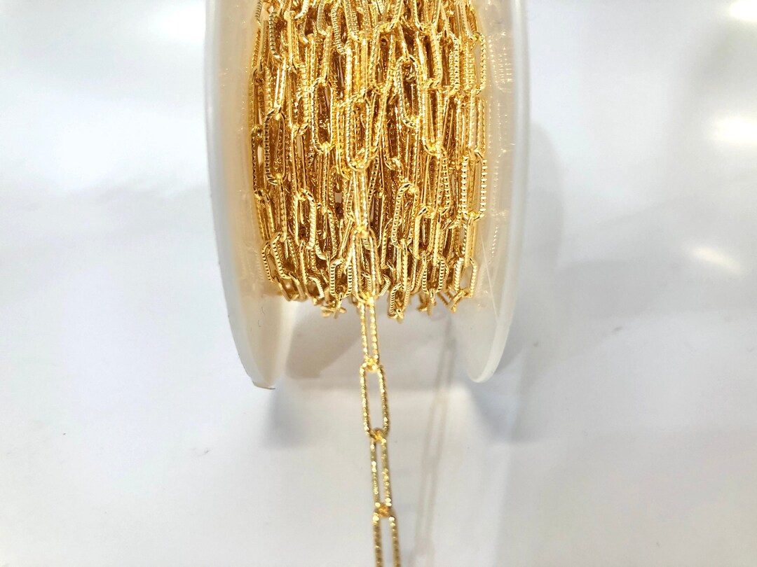 3.1mm Course Line Elongated Cable Chain, per Foot, 14k Gold Filled ...