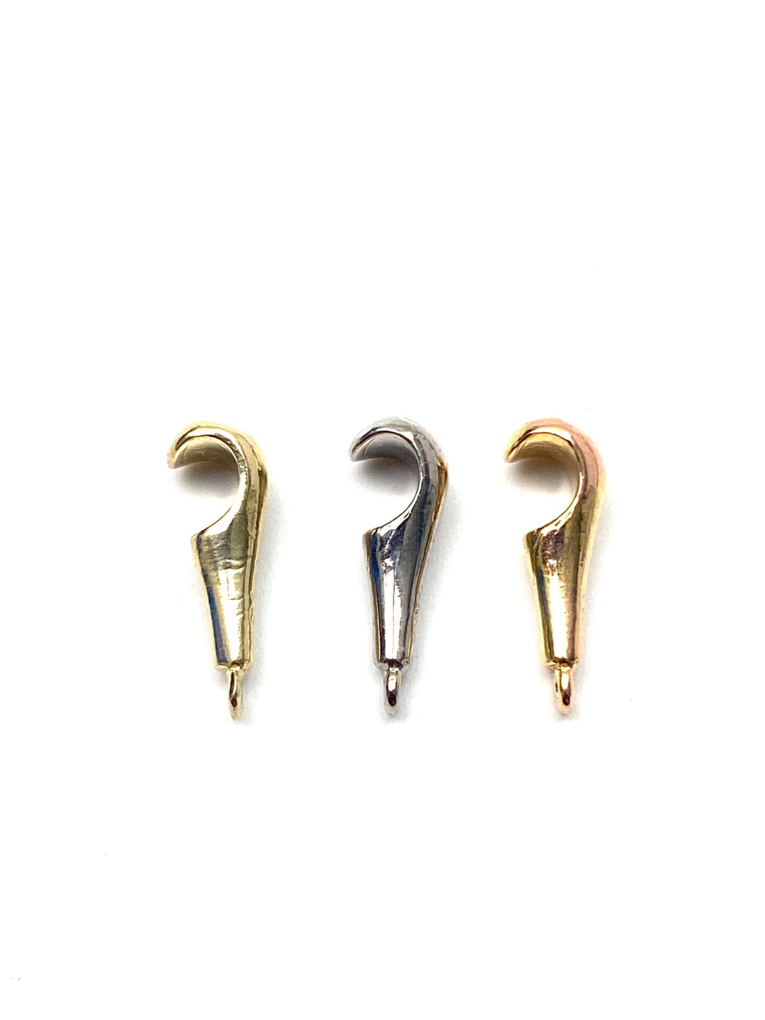 14K Solid Gold, White Gold and Rose Gold HOOK CHARM, SKU#L-18 - Etsy