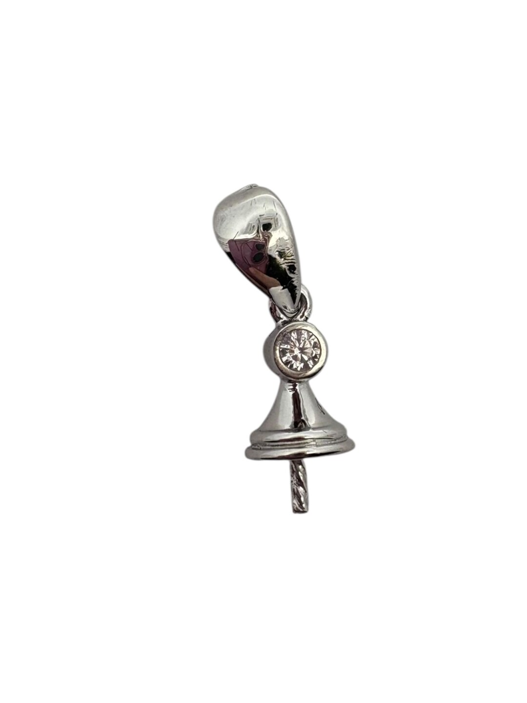Diamond Pearl Pendant Setting - White Gold With Diamond - Setting Only ...