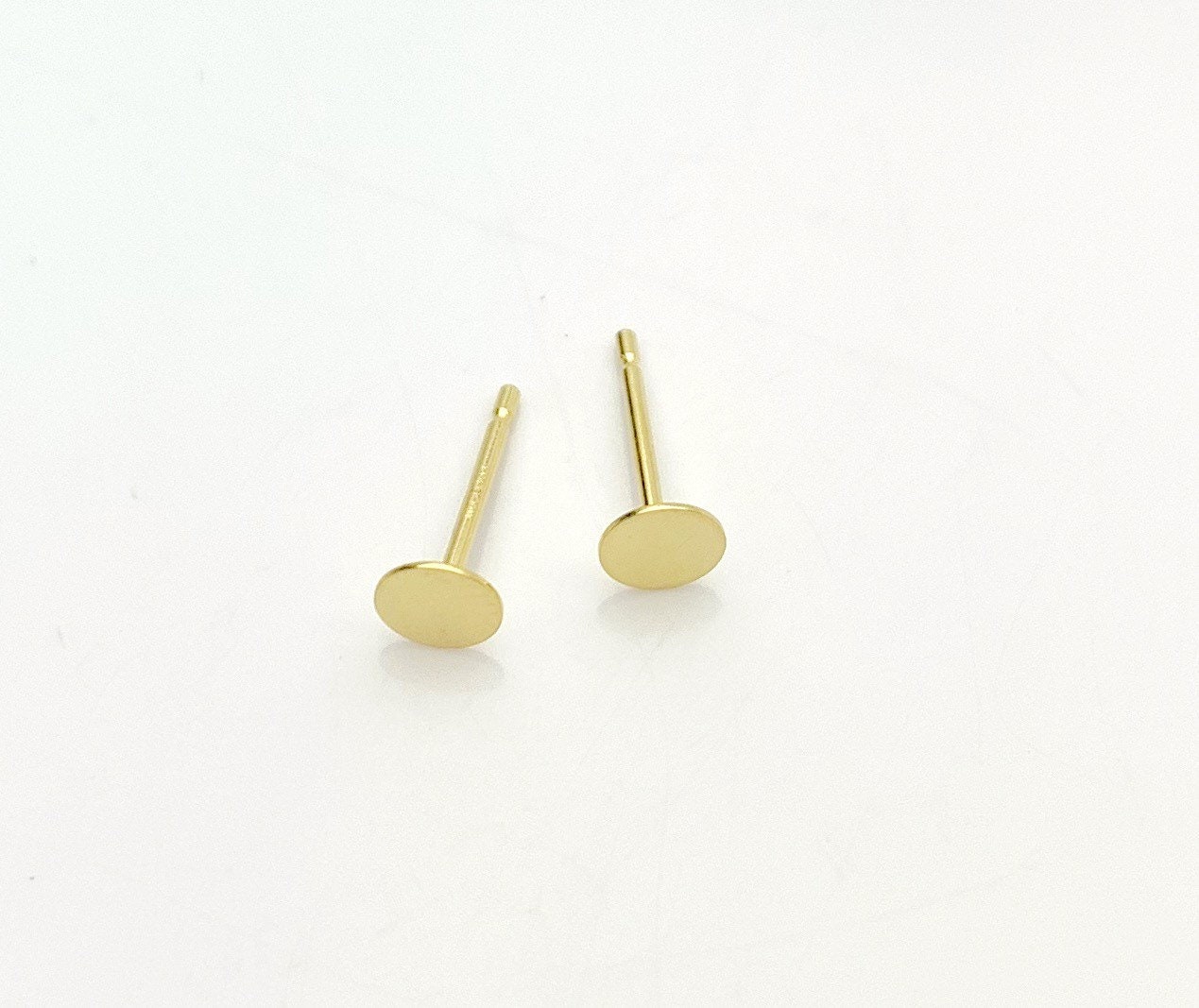 14k Gold Filled 4mm Pad Earring Post