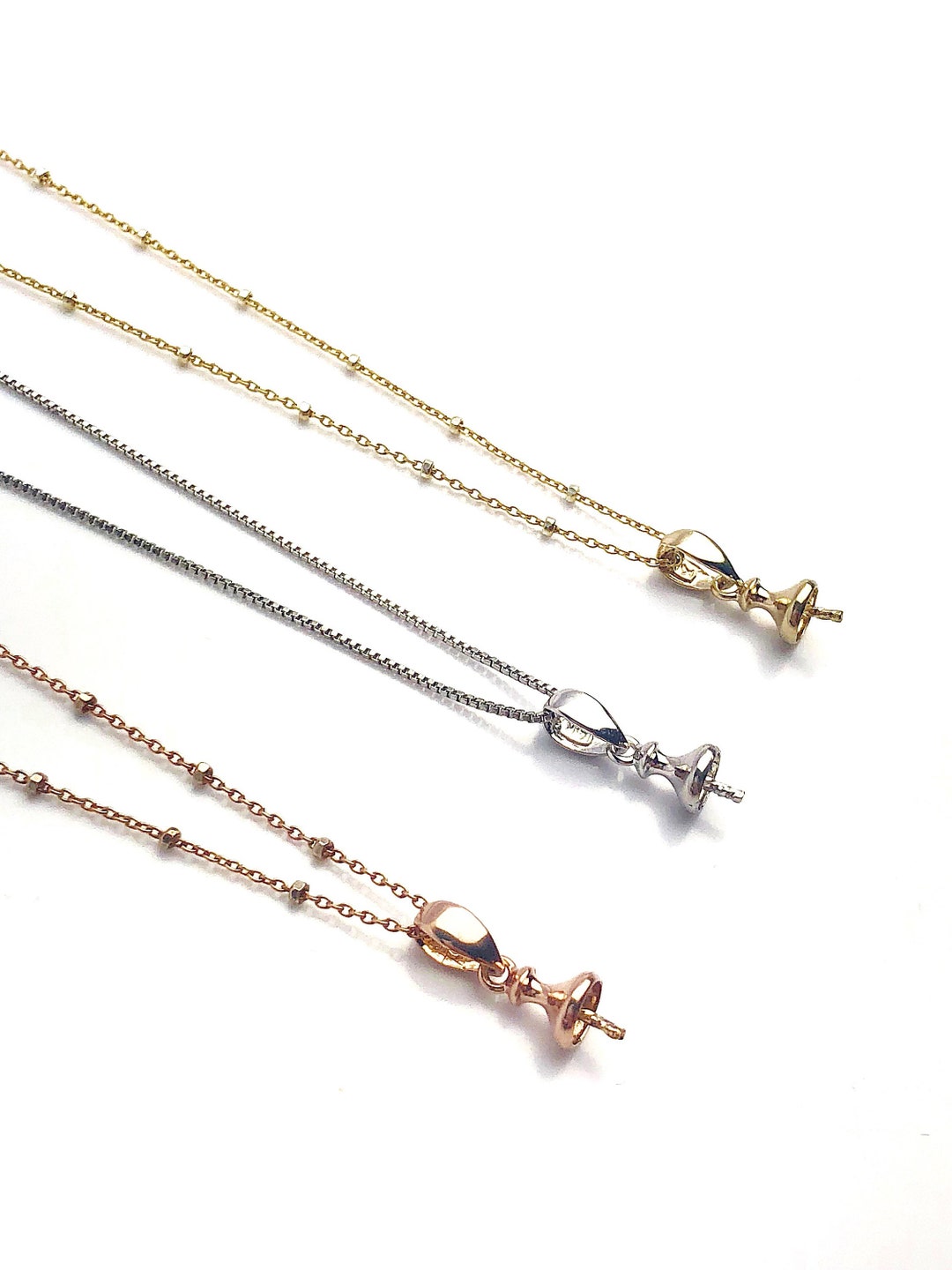 Pearl Pendant Setting 14K Yellow Gold, Rose Gold, White Gold Setting ...