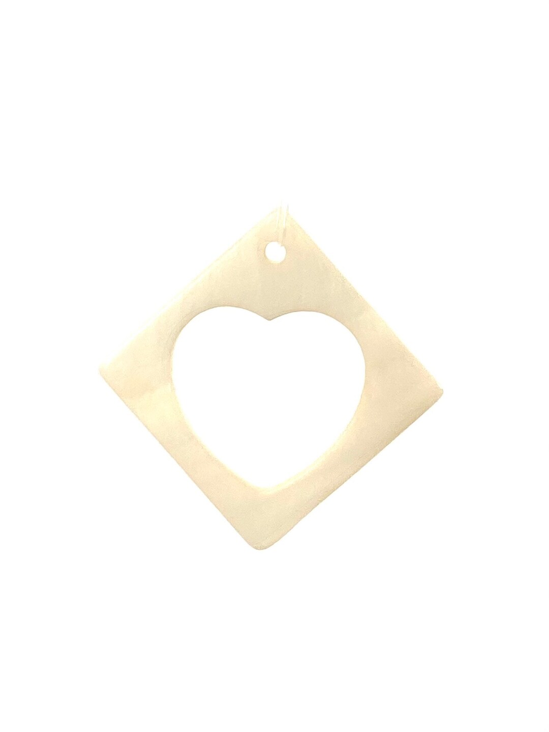 Mother of Pearl Diamond Square Heart Cut Out Shell, Sku#m344 - Etsy