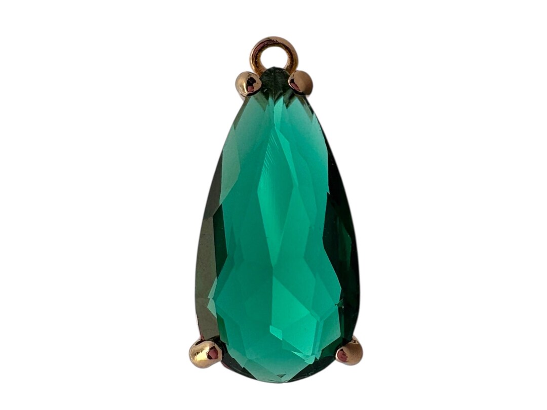 Emerald Green Tear Drop Crystal Charm, M2152egreen - Etsy