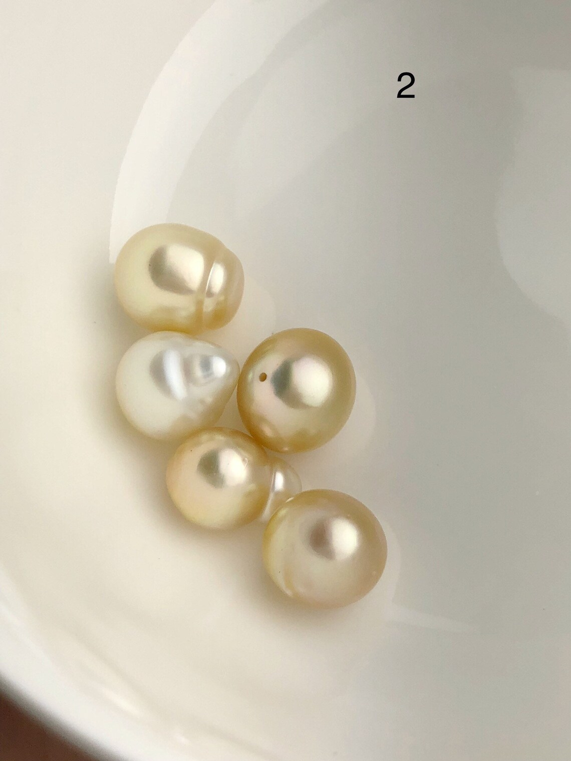 5 Pearls - Southsea Pearls From Burma - Natural Color - 9 to 13mm (#538 ...