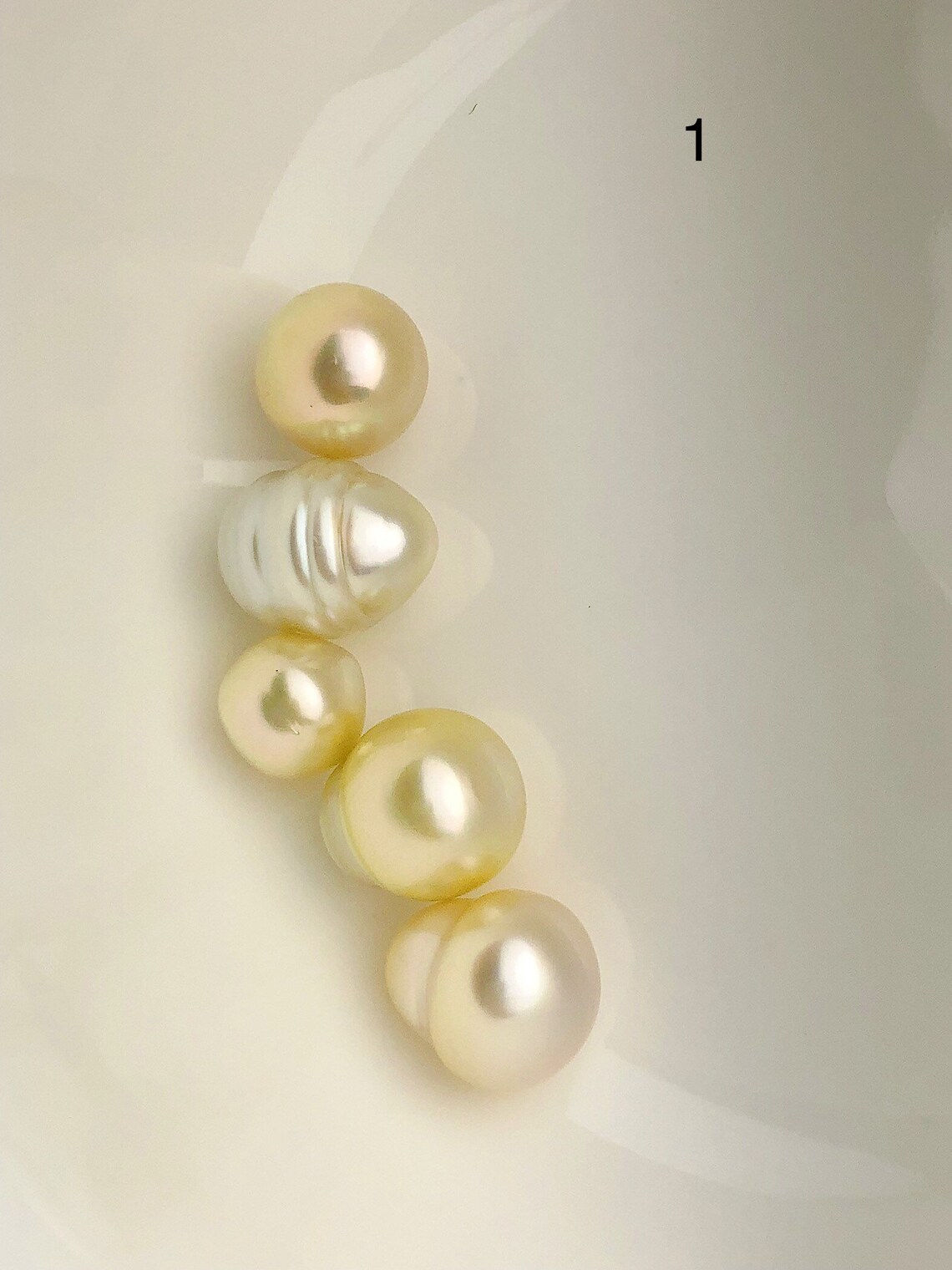5 Pearls - Southsea Pearls From Burma - Natural Color - 9 to 13mm (#538 ...