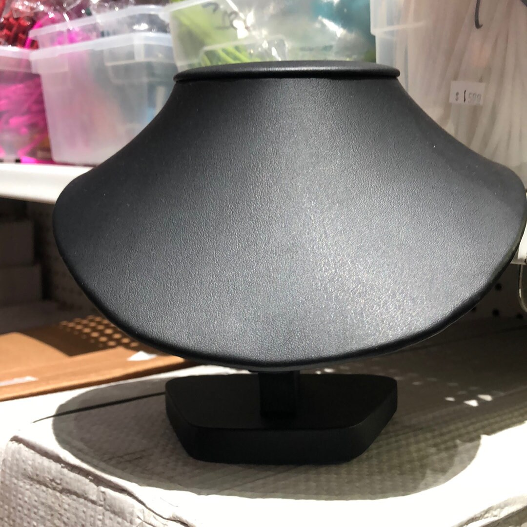 Black Leather Low Profile Neck Form - Etsy