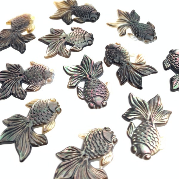 Mother of Pearl Fish Charms - Etsy