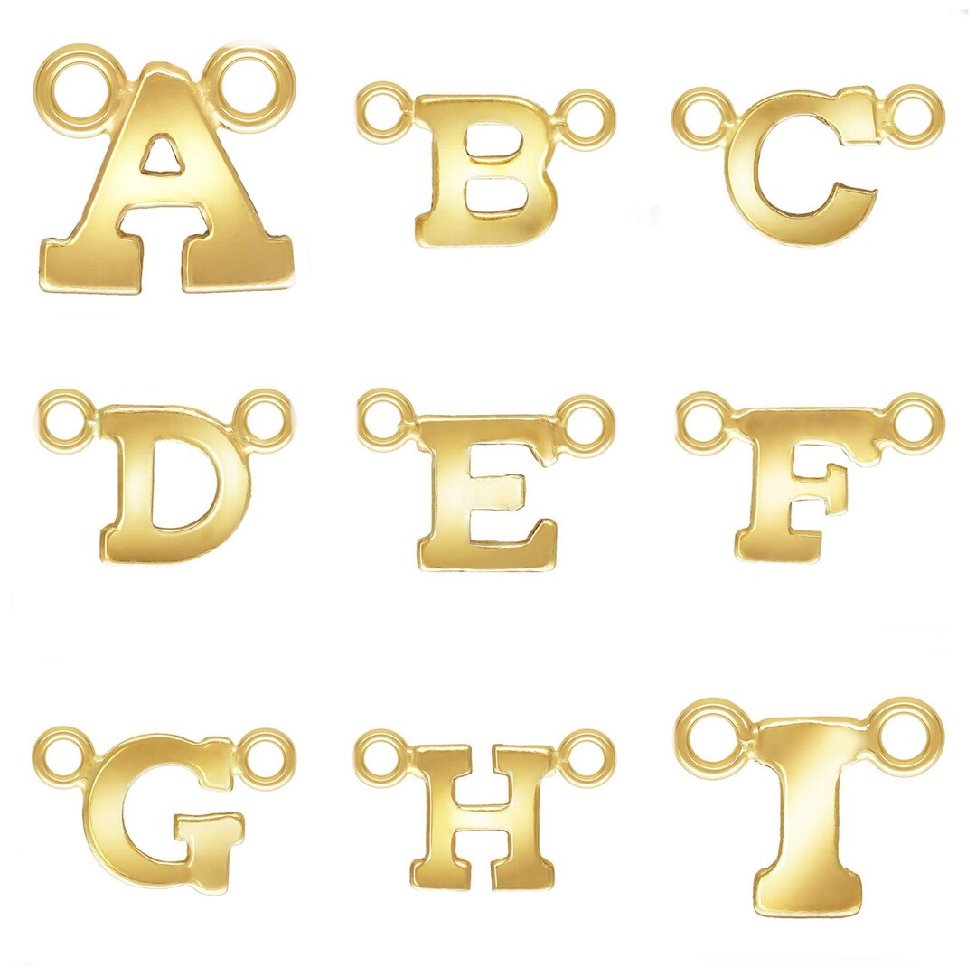 Block Letter Connector, 14k Gold Filled & Sterling Silver - Etsy