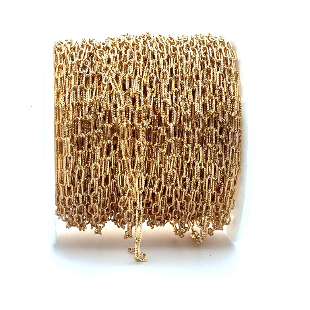 2.5mm Course Line Elongated Cable Chain, per Foot, 14K Gold Filled - Etsy