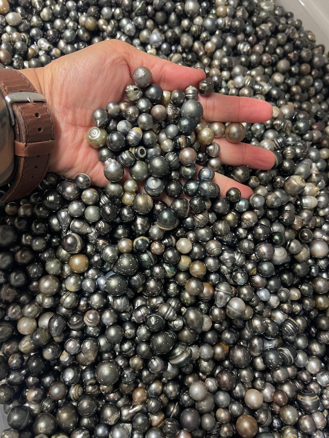 Handful of Tahitian Pearls, Black Tahiti Pearls, Tahitian Pearl, Direct ...