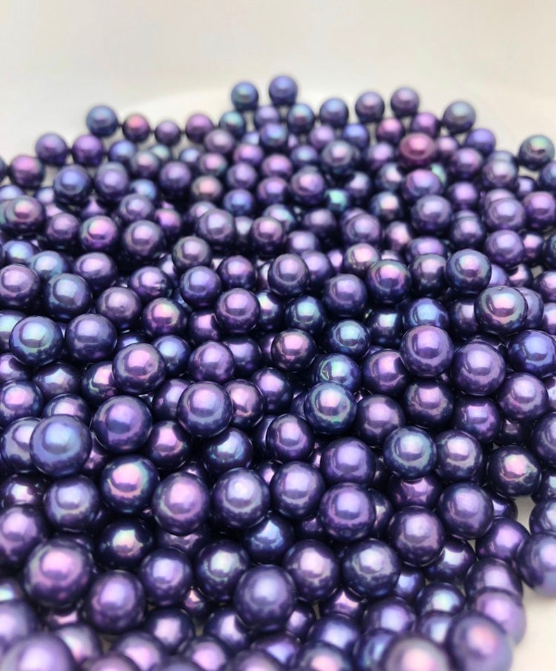 Lustrous Purple Edison Pearls 5mm and 6mm Round AAA Quality - Etsy
