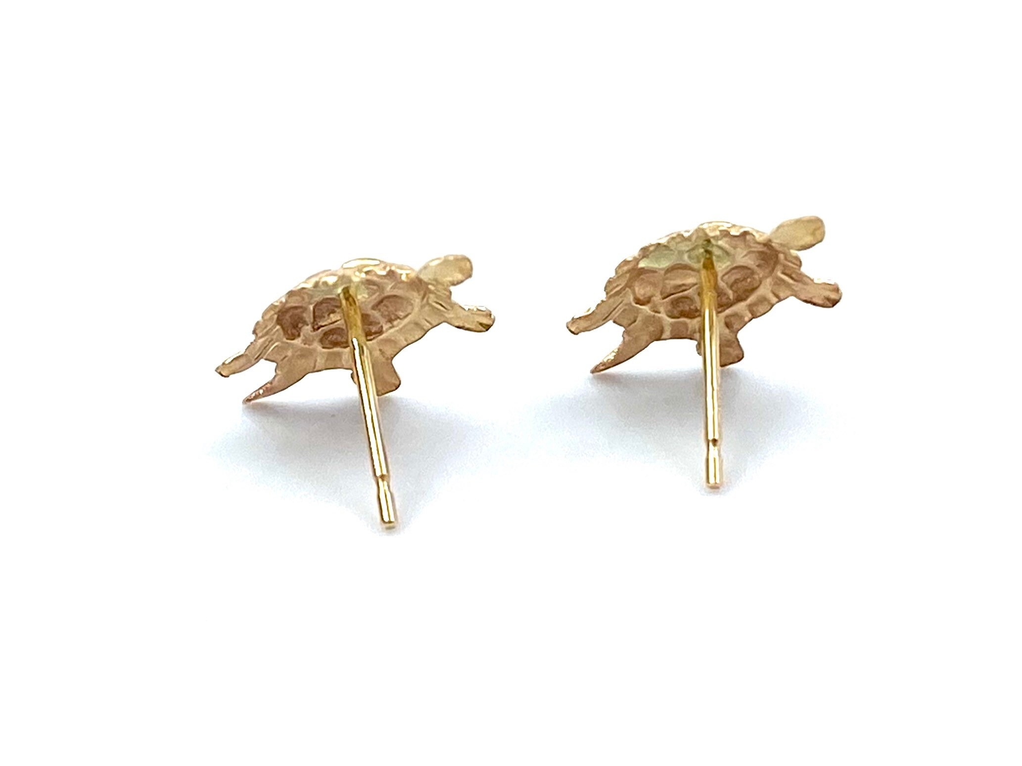 14K Solid Gold Turtle Studs, Sku#E45-2