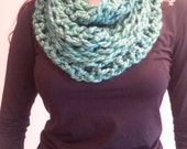 Items similar to Turquoise Infinity Scarf-Crochet on Etsy