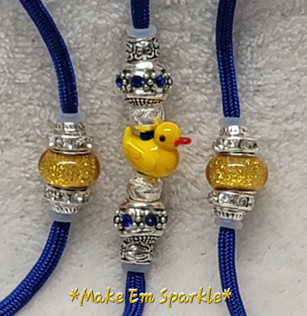 Blue/yellow Duck Dog Show Lead/ Custom Beaded Show Dog Lead/dog Show ...