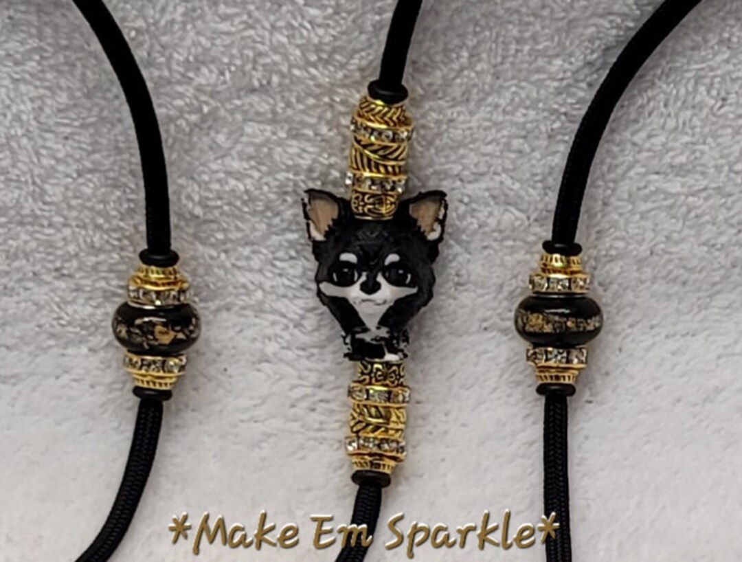 Black/gold Tri-colored or Red Tri-colored Chihuahua Beaded Show Dog ...