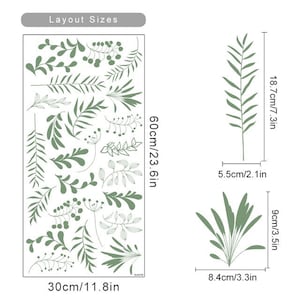 BOTANICAL LEAF Wall Decals, Floral Wall Decal, Boho Nursery Wall Decal ...