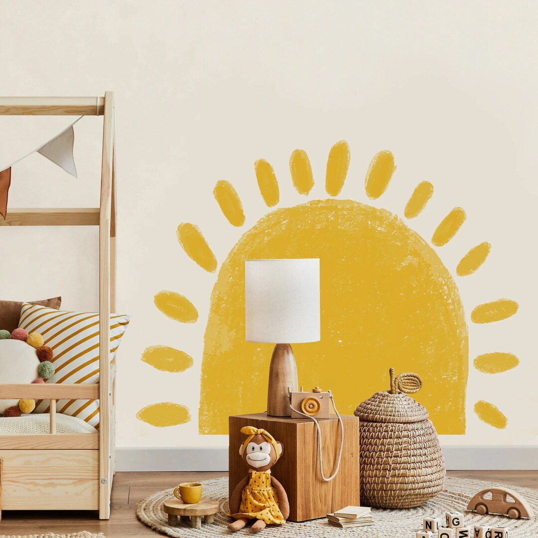 Boho Large SUN Nursery Wall Decals | Boho Nursery Wall Decal Sticker ...